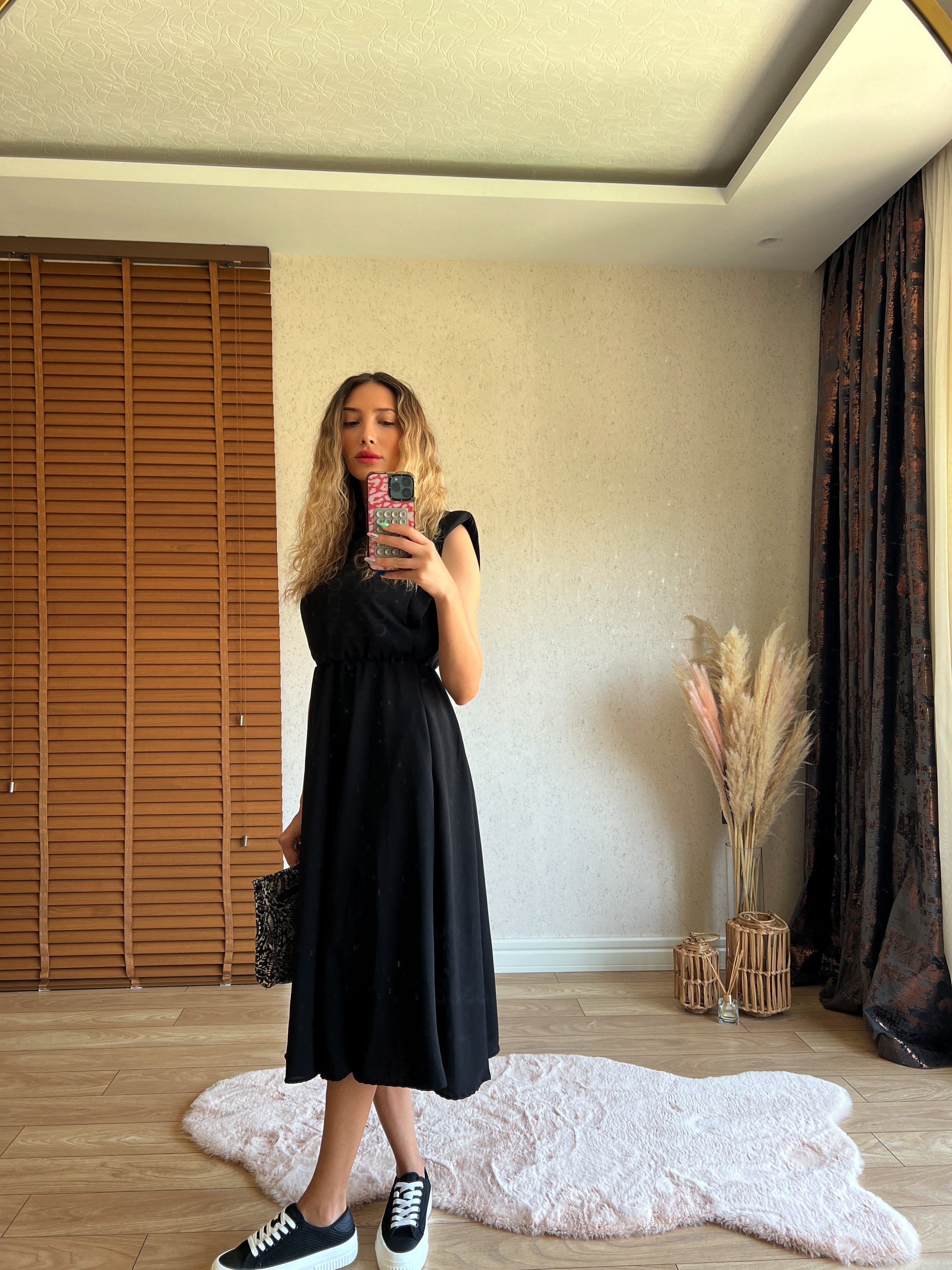 Siyah Beli Lastikli Basic Elbise – mucios